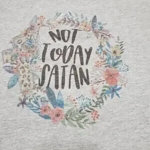 Tultex | Tops | Tultex Gray Soft Tshirt Not Today Satan Graphic | Poshmark